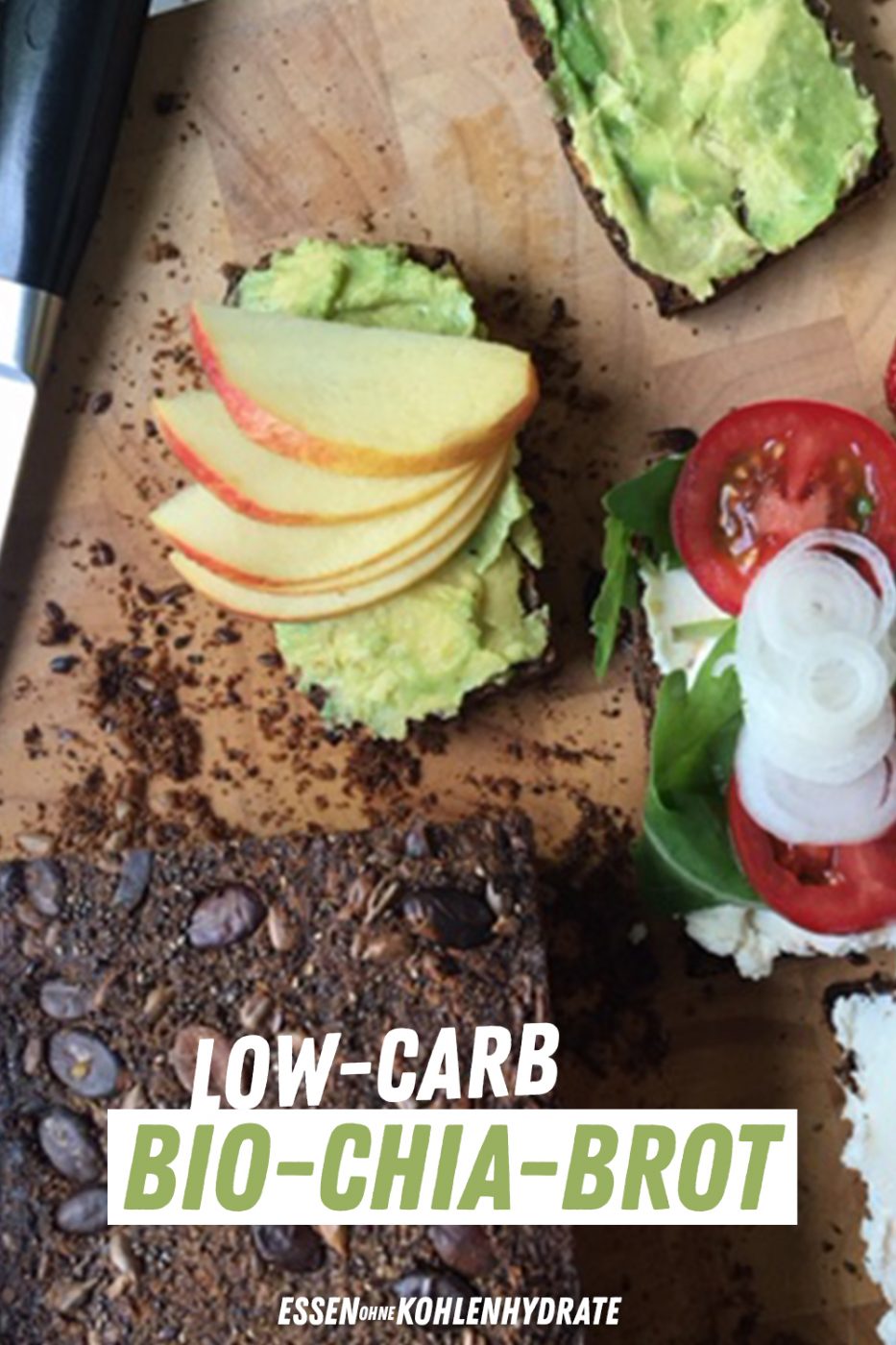 Knuspriges Low-Carb Bio-Chia-Brotgebäck - Essen ohne Kohlenhydrate